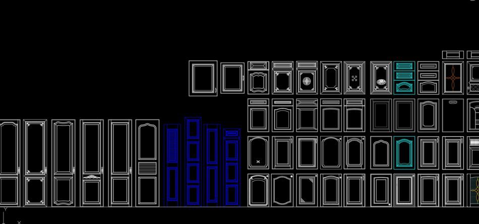 13.Cabinet doors and drawer fronts AutoCAD blocks free download