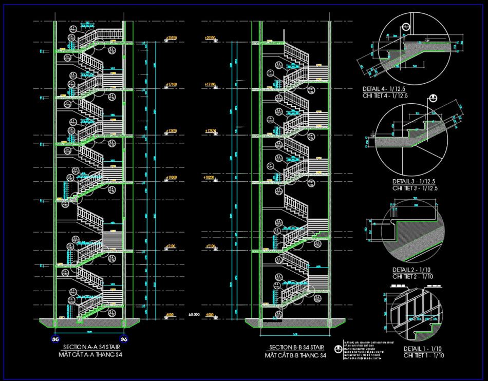 16.Details handrail stairs, handrails autocad free download