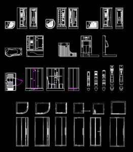 16.Shower cabins free AutoCAD drawing download