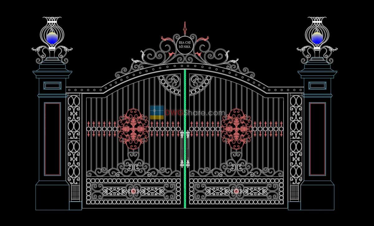 26.Gate design AutoCAD blocks free download