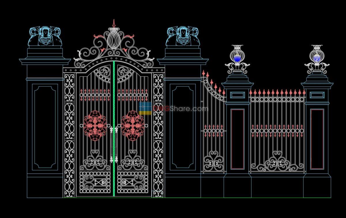 27.Gate and Fence design AutoCAD blocks free download