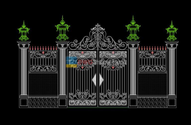 28.Gate and Fence design AutoCAD blocks free download