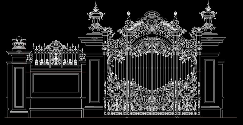 29.Gate and Fence design AutoCAD blocks free download