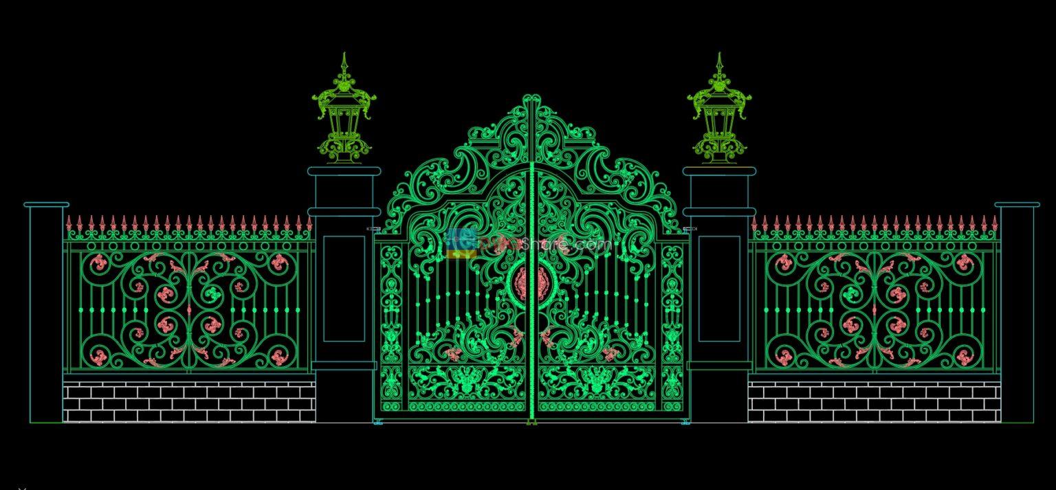 30.Gate and Fence design AutoCAD blocks free download