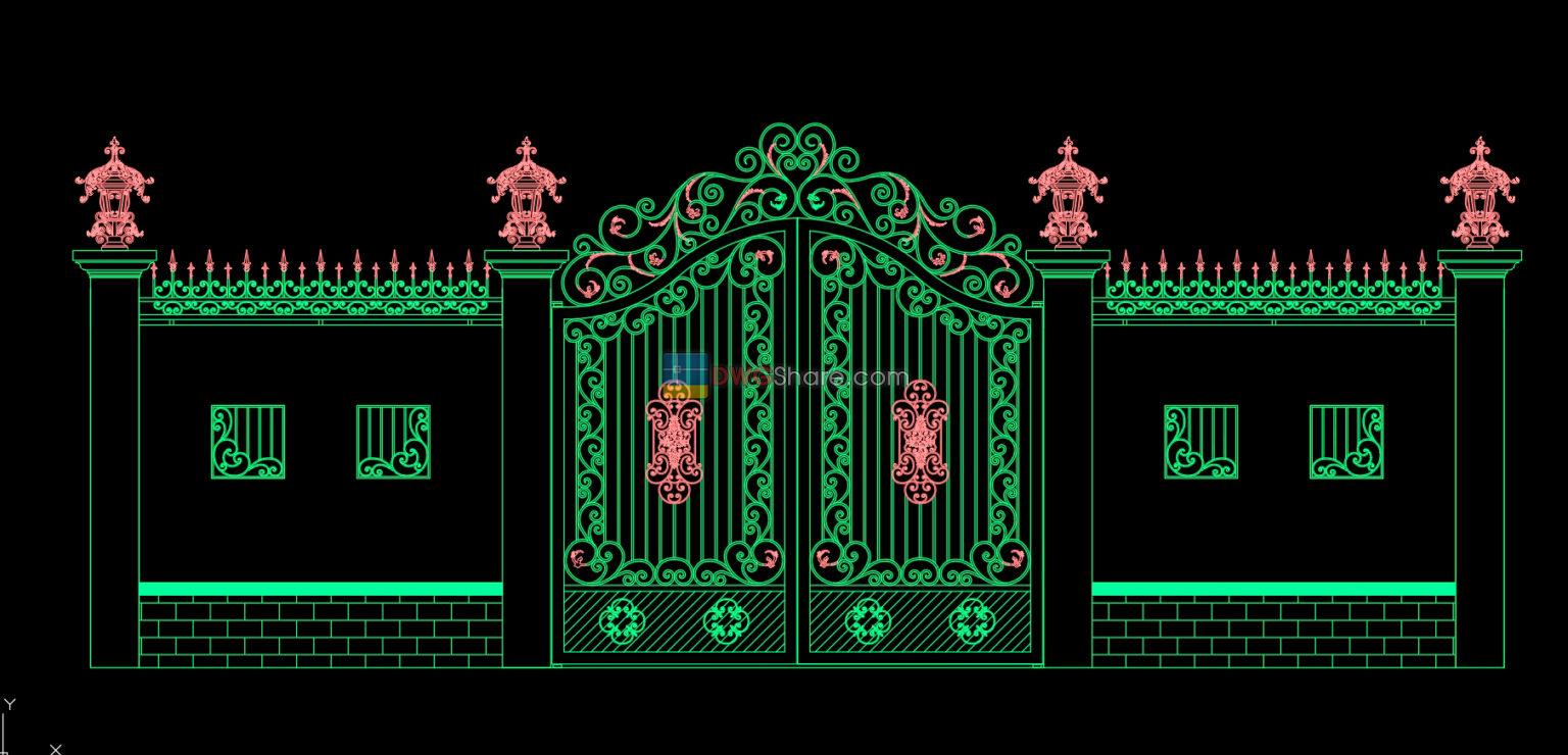 31.Gate and Fence design AutoCAD blocks free download