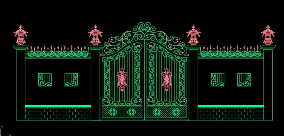 31.Gate and Fence design AutoCAD blocks free download