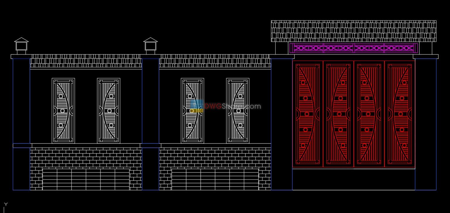 32.Gate and Fence design AutoCAD blocks free download