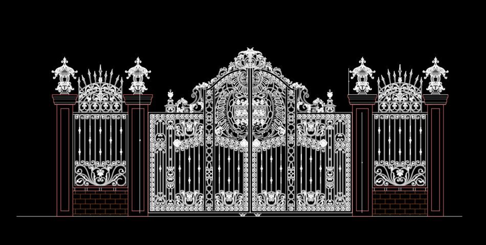 33.Gate and Fence design AutoCAD blocks free download