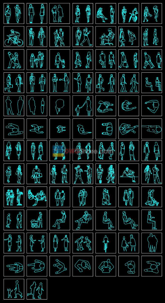 8.People dwg CAD blocks free download