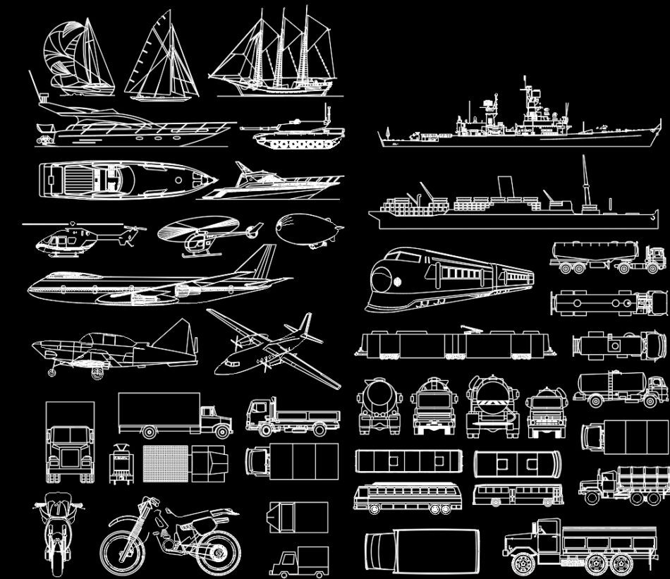 9.Transport AutoCAD blocks free download