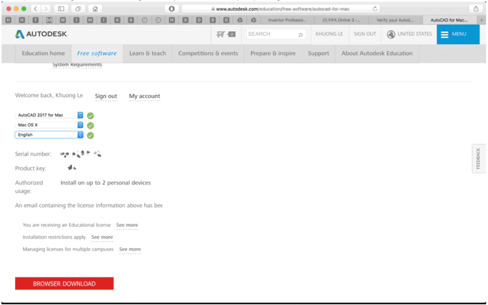 Instruction for getting license of Autodesk software