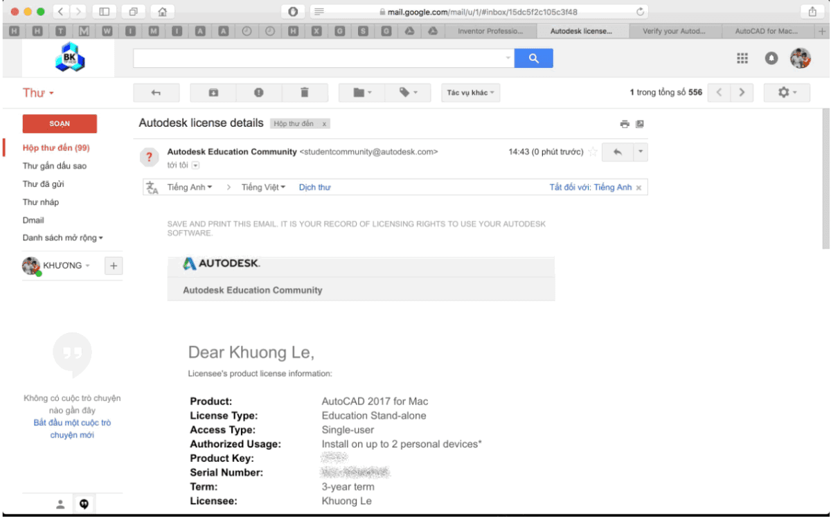 Instruction for getting license of Autodesk software