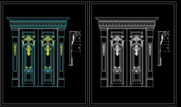 805. Free CAD drawings of 6-panel sliding wooden louvered doors