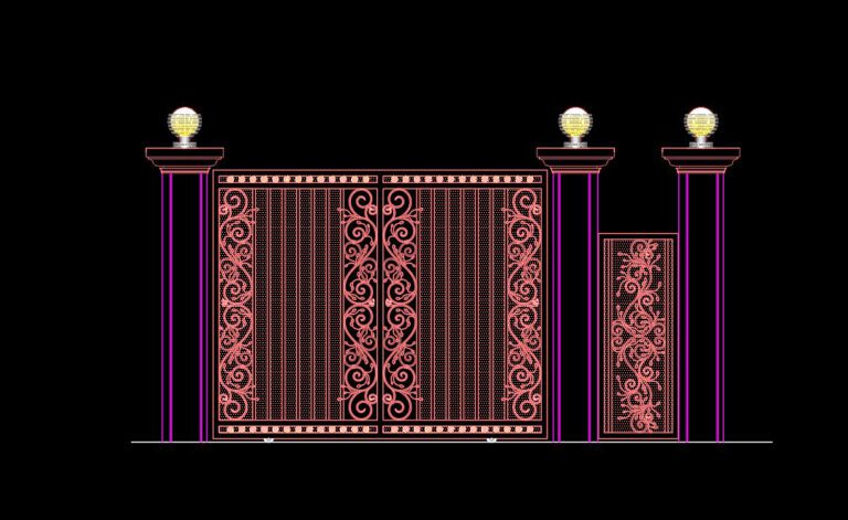 41.Gate design AutoCAD blocks free download