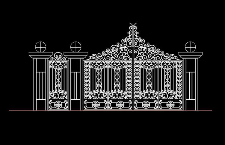42.Gate design AutoCAD blocks free download
