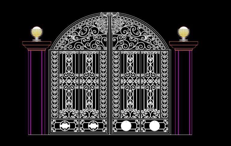 43.Gate design AutoCAD blocks free download