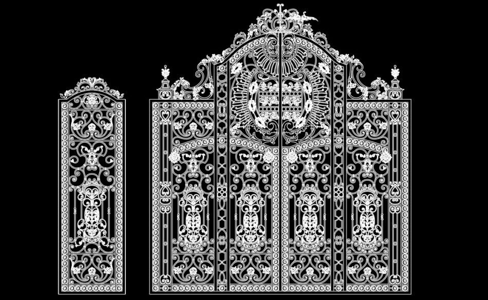 44.Gate design AutoCAD blocks free download | Free Cad Blocks, download ...