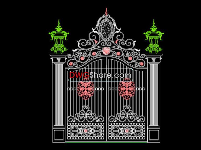46.Gate design AutoCAD blocks free download | Free Cad Blocks, download ...