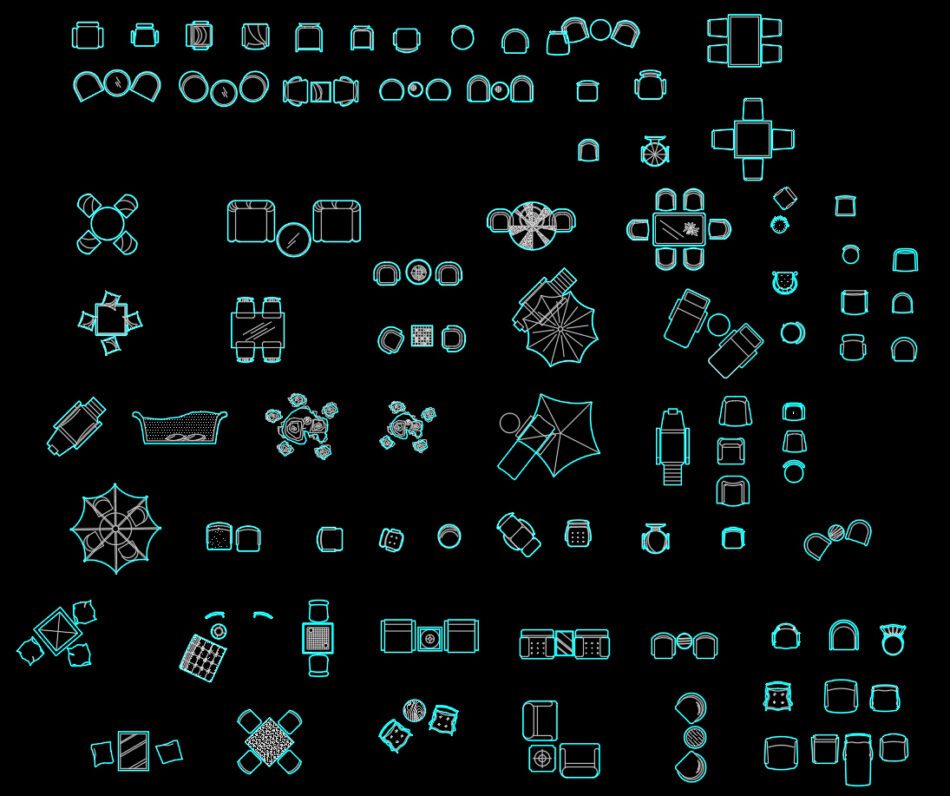 62.Outdoor furniture in Plan Cad Blocks free download | Free Cad Blocks ...