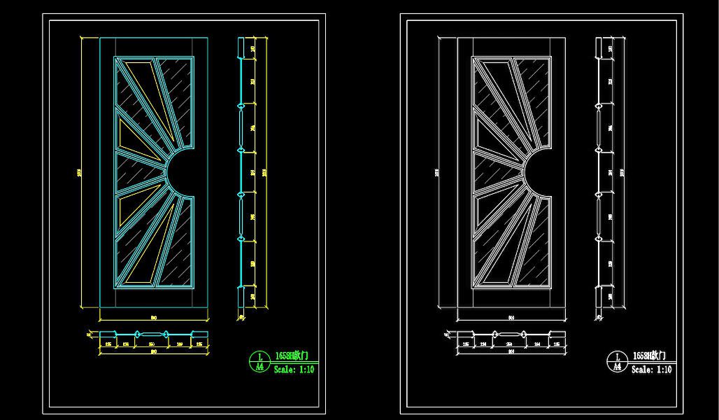 138.Autocad Wooden Door free download