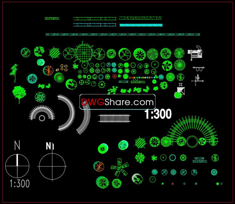 15.Trees AutoCAD blocks free download