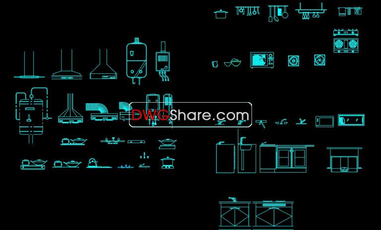 18.Other Kitchen Accessories AutoCAD blocks free download