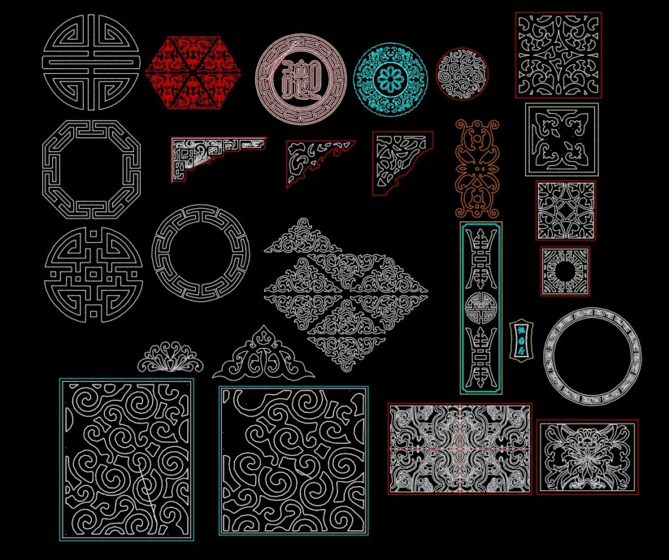34.Decorative pattern free download | Free Cad Blocks, download DWG ...