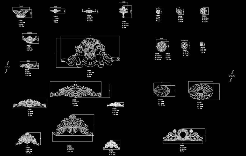 43.Neoclassical Style Decor CAD Design Elements | Free Cad Blocks ...