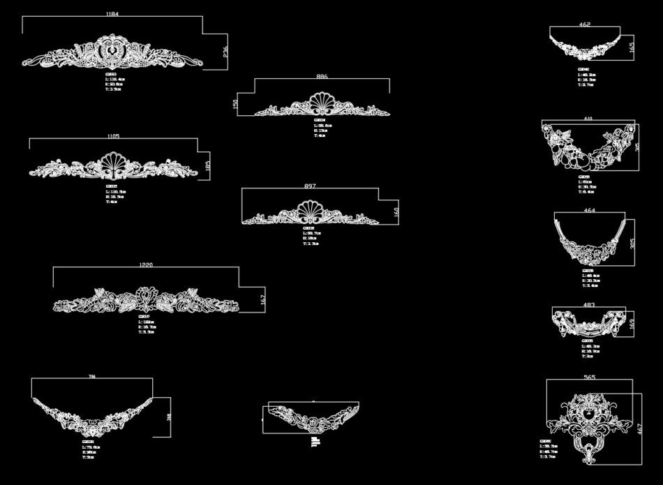 44.Neoclassical Style Decor CAD Design Elements | Free Cad Blocks ...