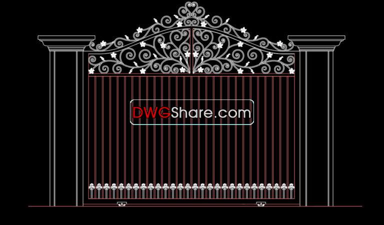 47.Gate design AutoCAD blocks free download | Free Cad Blocks, download ...