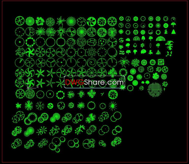 18.Trees AutoCAD blocks free download