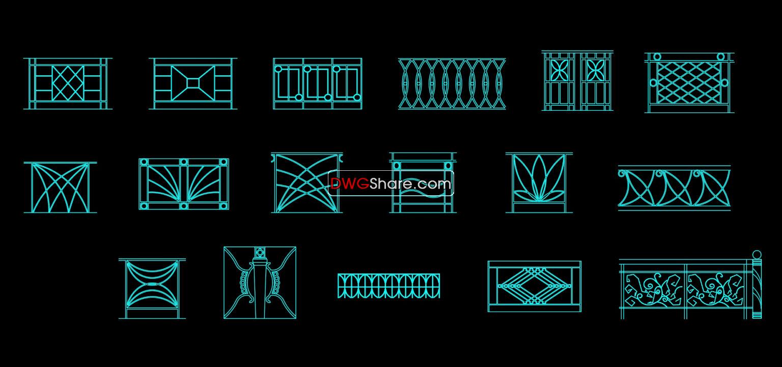 19.Railing AutoCAD file free download