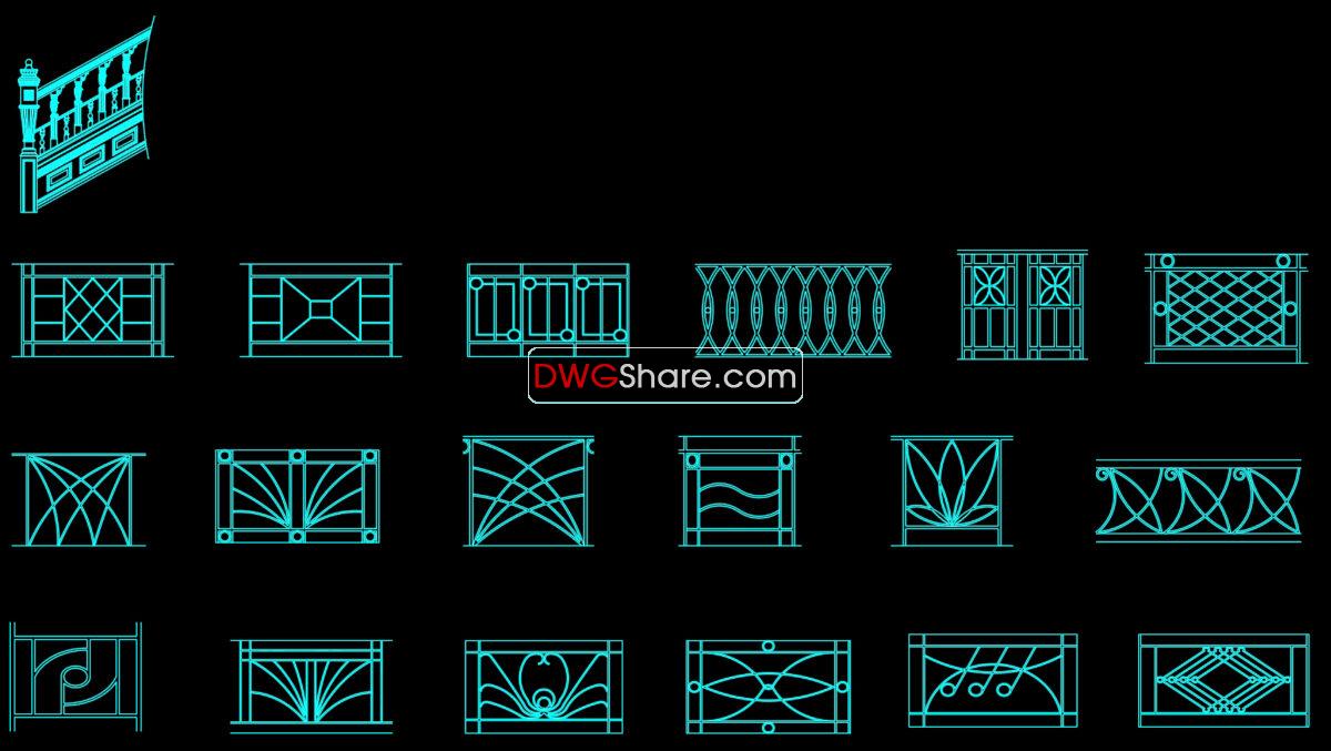 19.Railing AutoCAD file free download