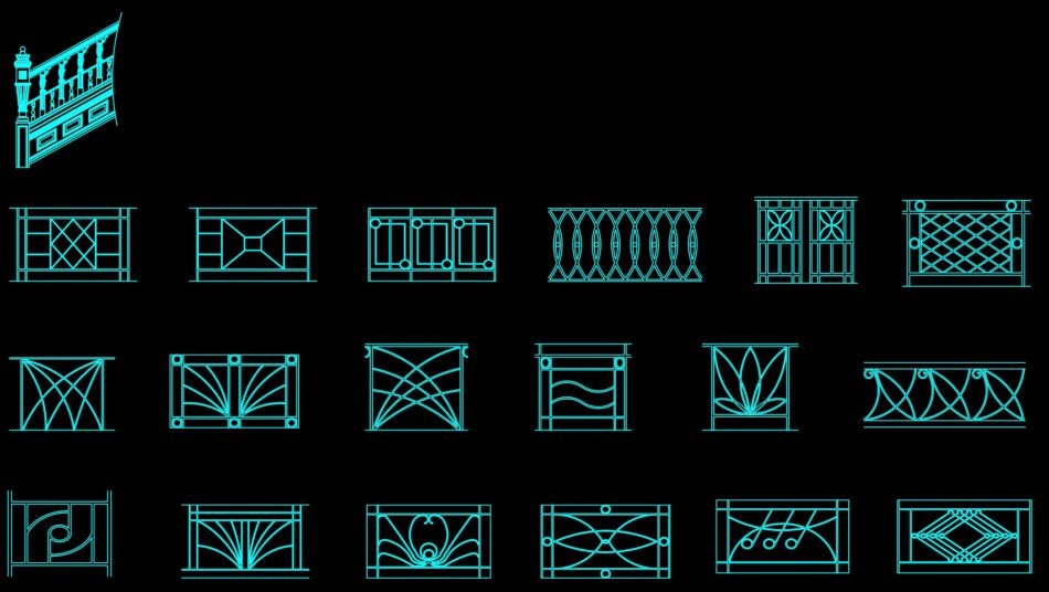 19.Railing AutoCAD file free download