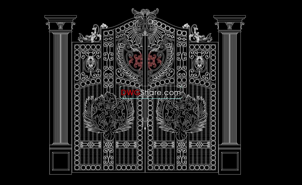 48.Gate design AutoCAD blocks free download