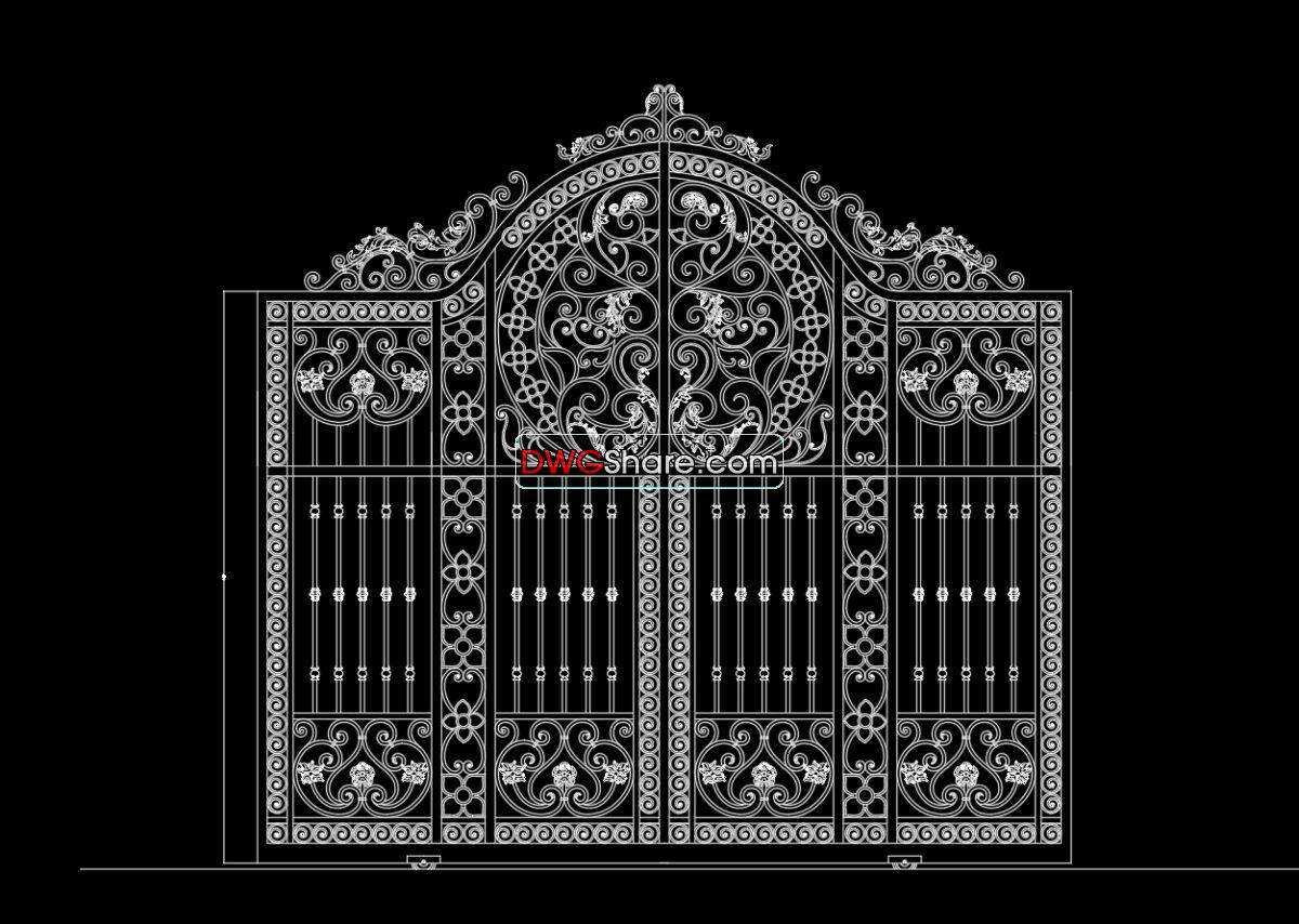 49.Gate design AutoCAD blocks free download