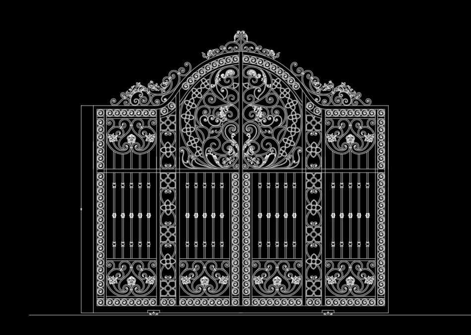 49.Gate design AutoCAD blocks free download