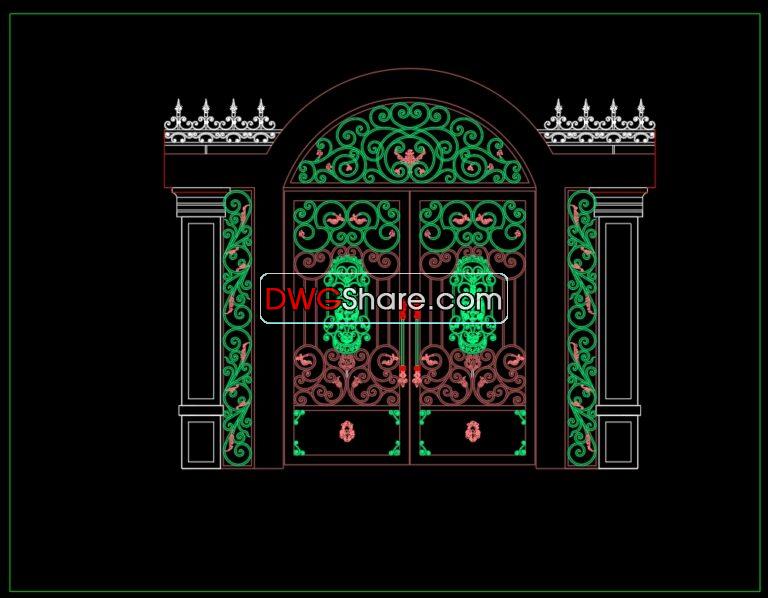 50.Gate design AutoCAD blocks free download