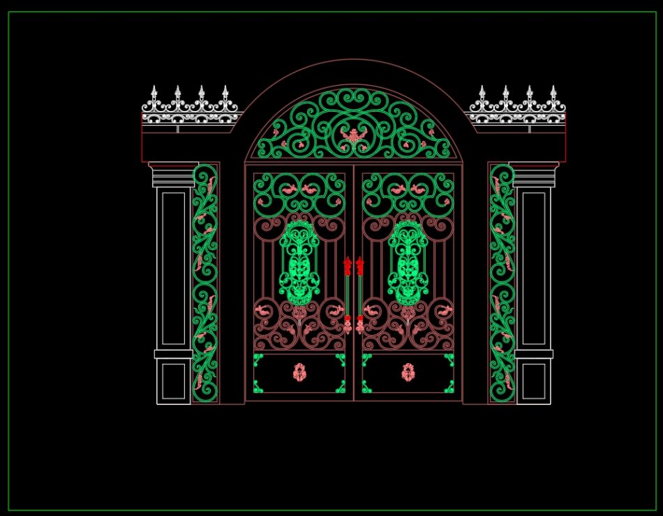 50.Gate design AutoCAD blocks free download