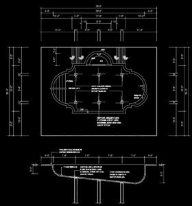14.Swimming pool plan elevation AutoCAD blocks free download