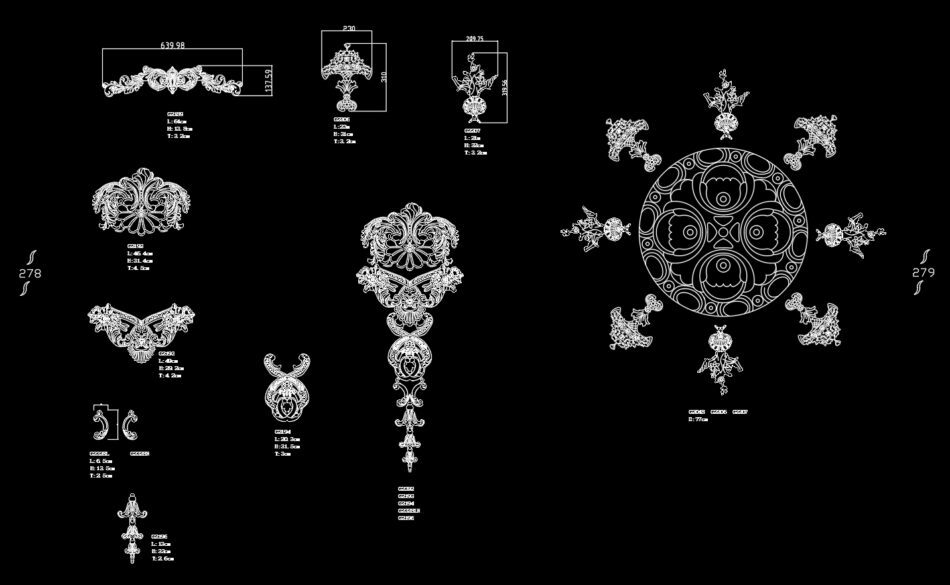 49.Neoclassical Style Decor CAD Design Elements