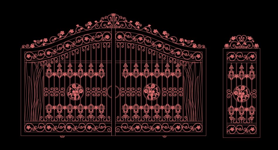 52.Gate design AutoCAD blocks free download