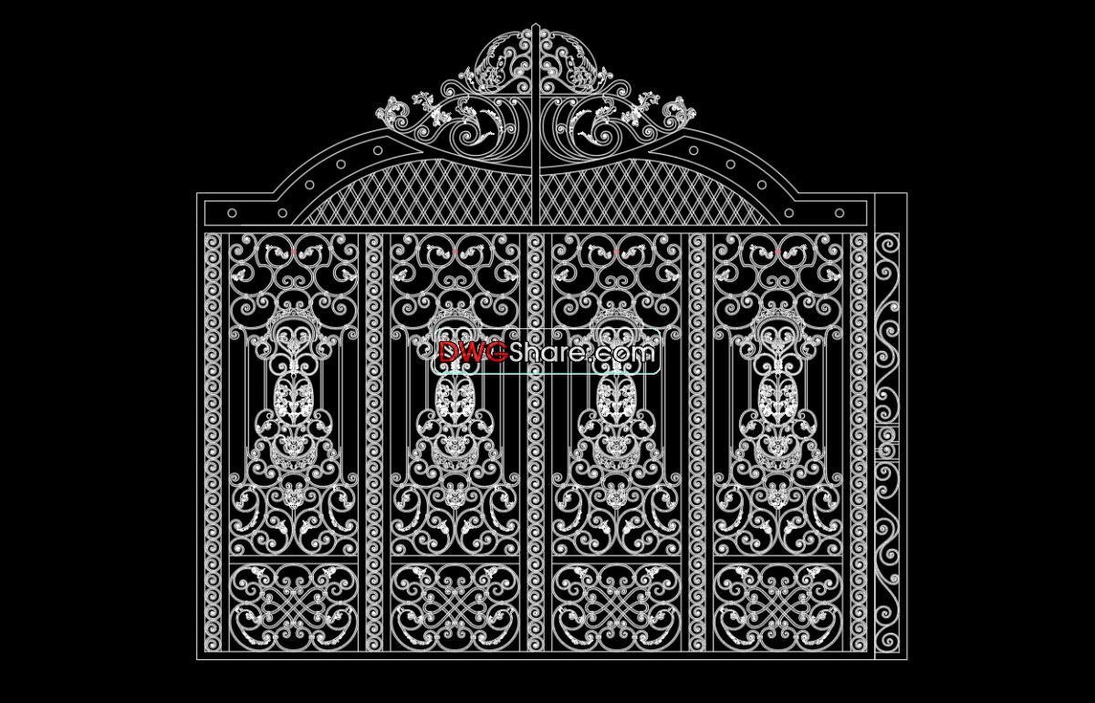 54.Gate design AutoCAD blocks free download