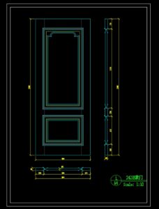 180. Autocad Wooden Door free download
