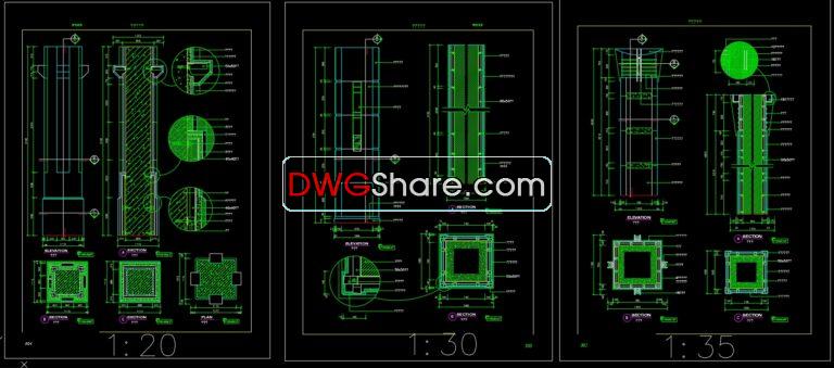 19.Autocad column details Blocks free download