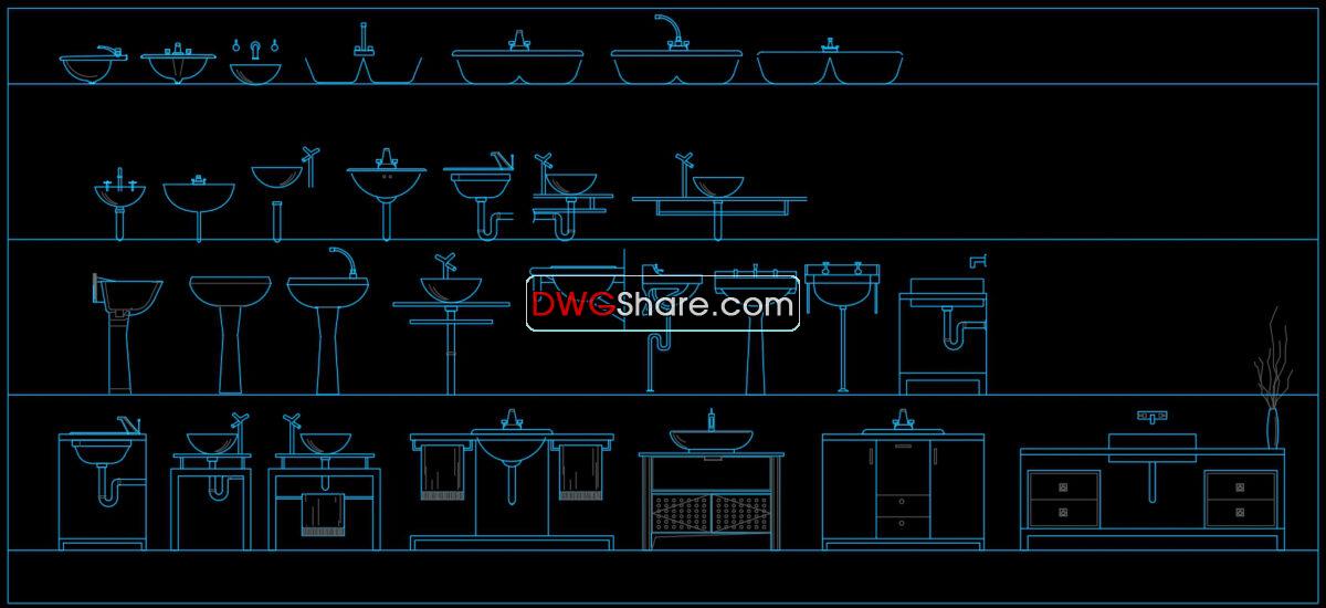 21. Sanitary equipment AutoCAD blocks free download