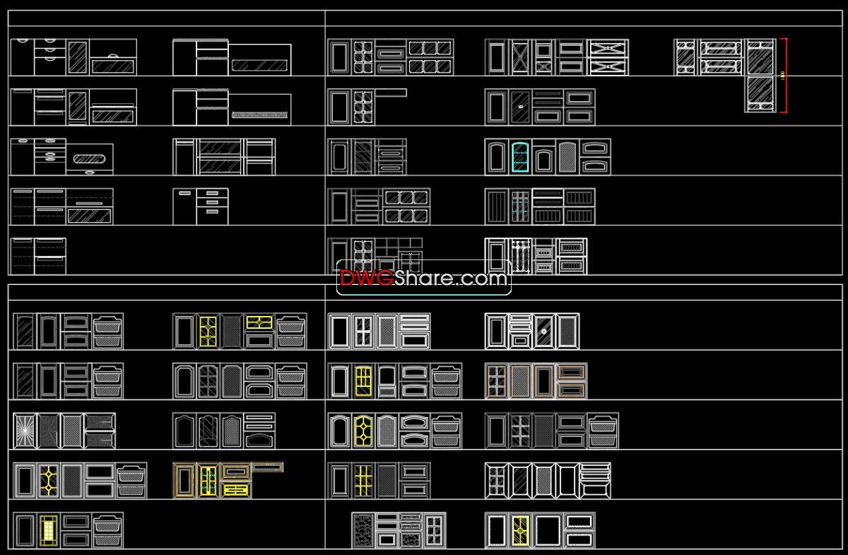 21.Cabinet Doors AutoCAD blocks free download