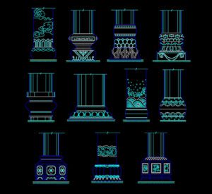 22.Autocad column details Blocks free download