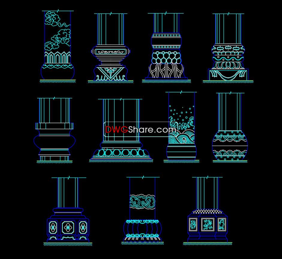 22.Autocad column details Blocks free download