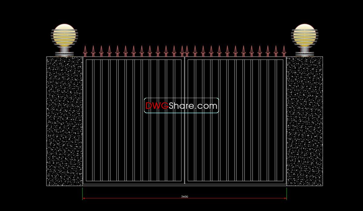 58.Gate design AutoCAD blocks free download | Free Cad Blocks, download ...